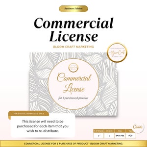 Bloom Craft Marketing Commercial License - for ONE Product - Etsy