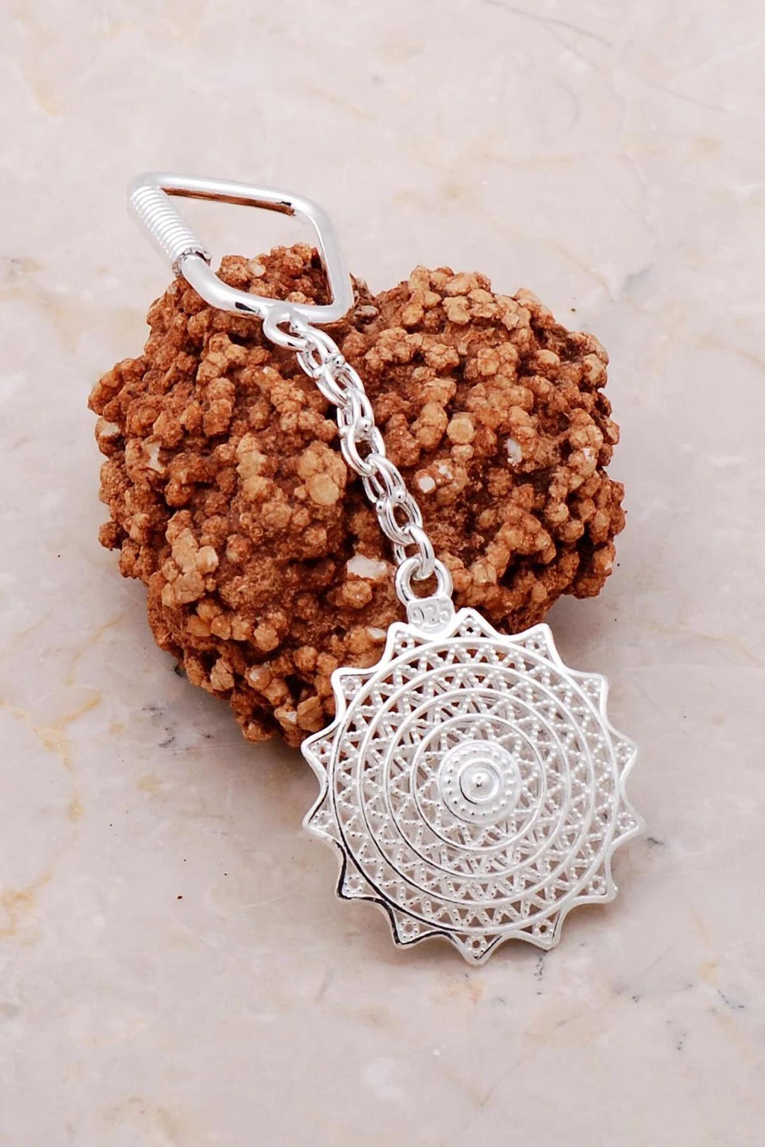 Sterling Silver Mandala Keychain: Handmade Filigree Design - Etsy