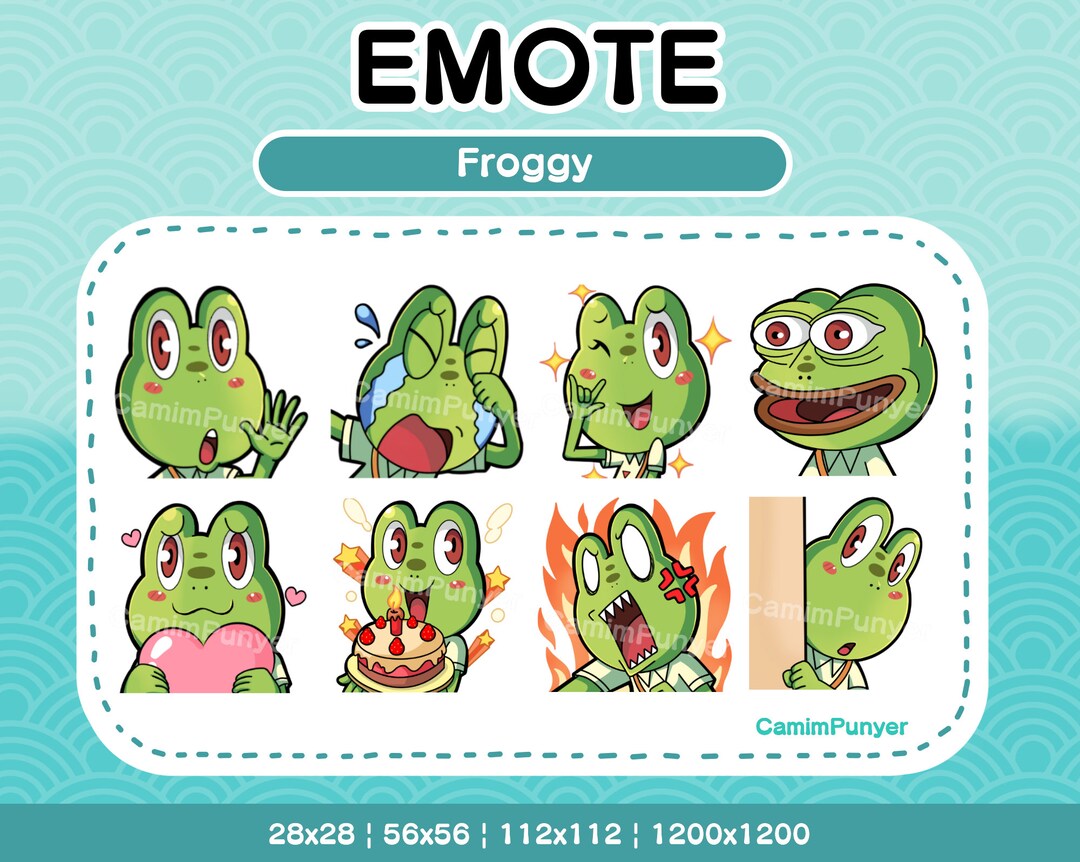 Froggy Twitch Discord Emote 8 Cute Frog Emotes Kawaii Frog - Etsy