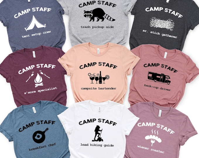 Personalized Camp Staff Tshirt,matching Camping Shirts,camp Gifts,funny ...