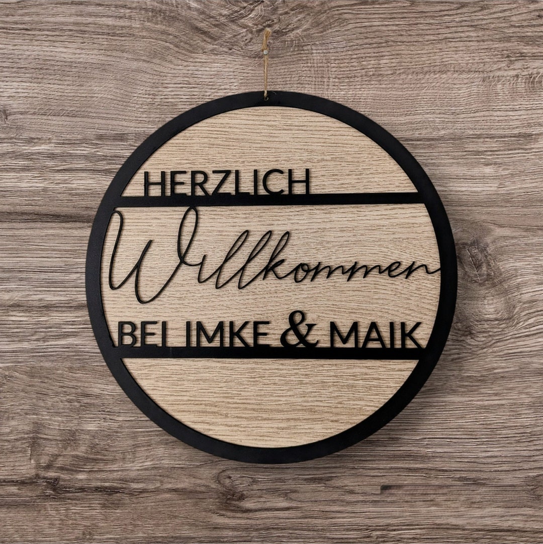 Welcome Door Sign With 2 Names Personalized Wooden Sign as an Ideal ...