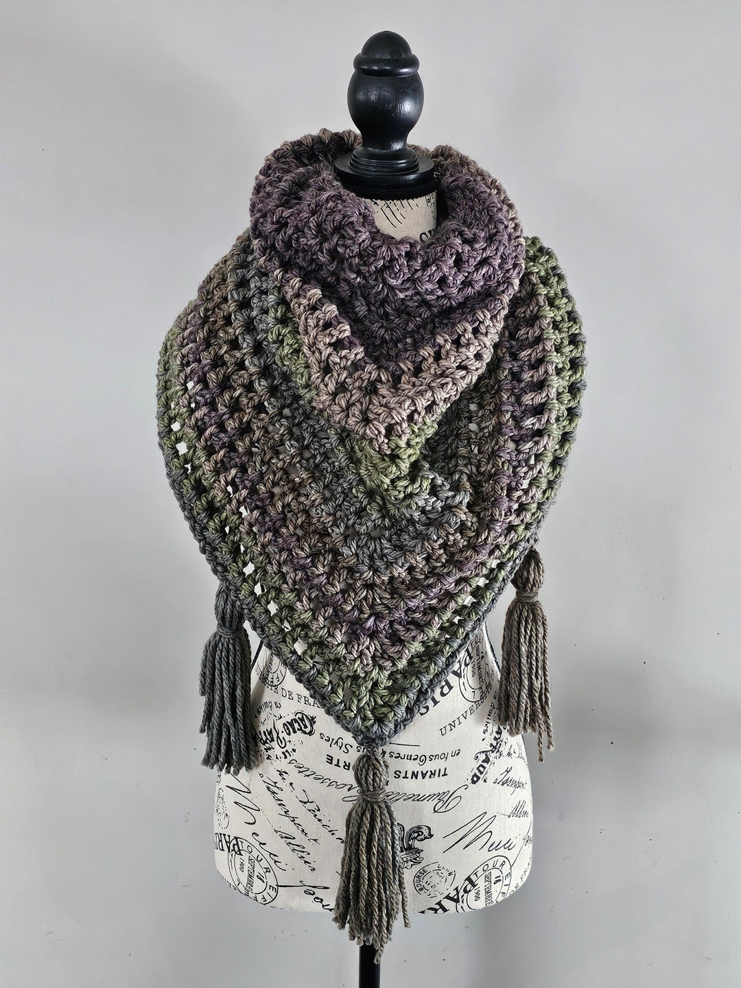 Earth Tones Cottagecore Shawl Triangle Scarf READY TO SHIP - Etsy