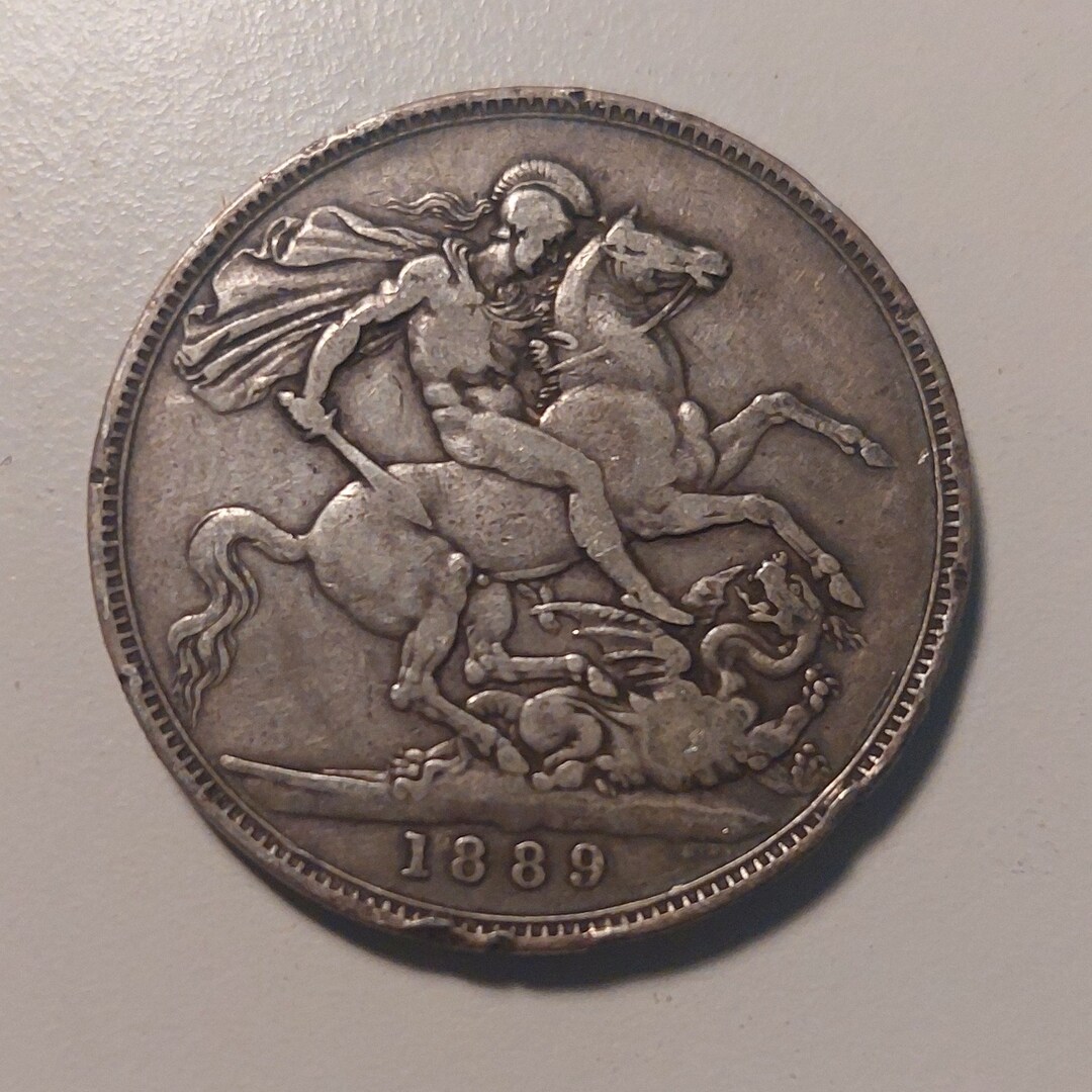 1889 British Queen Victoria Silver Crown Coin, Victorian, UK Coins - Etsy