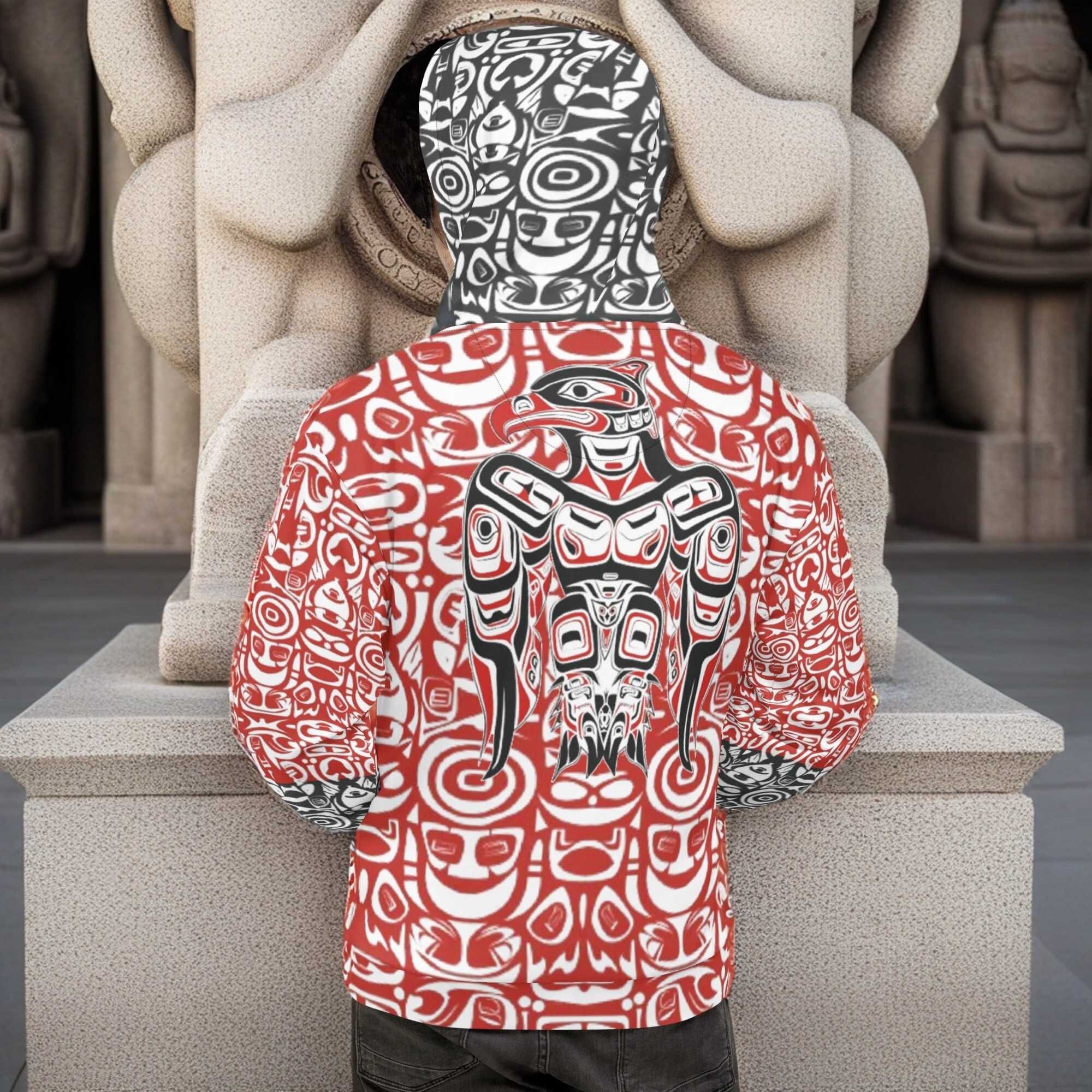 Haida Tlingit Art Unisex All Over Hoodie - Eagle Totem Pole and Spirit ...