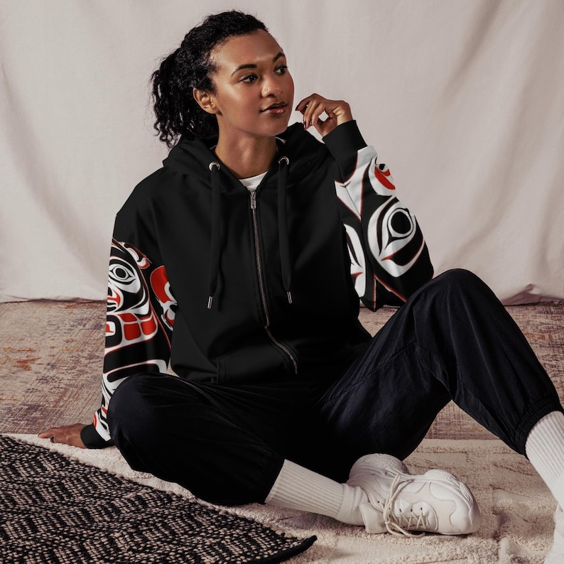 Haida Tlingit Art Unisex Zip-hoodie | Bear Totem Animal & Pacific ...