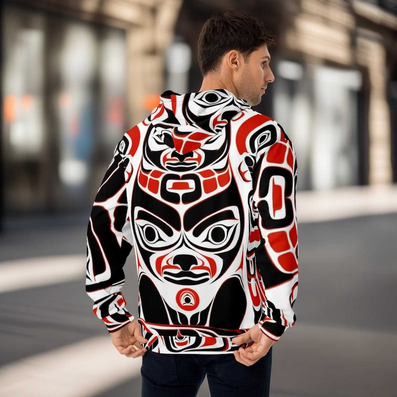 Haida Tlingit Art Unisex All Over Hoodie - Totem Pole and Spirit of the ...
