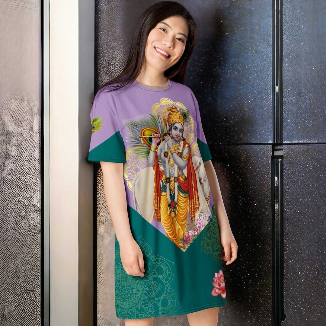 Hare Krishna T-shirt Dress for Women - Spiritual Yoga Apparel - Etsy