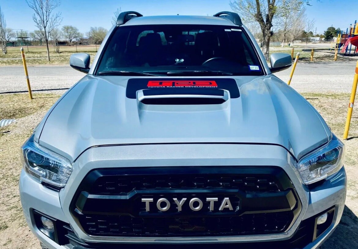 3rd Gen Toyota Tacoma Anti Glare 3M Hood Scoop Decal Graphic W/ Red ...