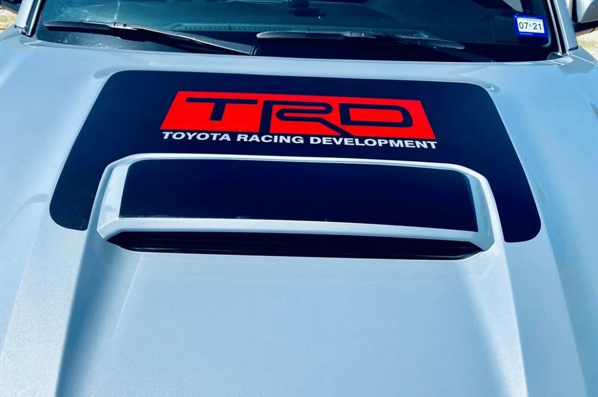 3rd Gen Toyota Tacoma Anti Glare 3M Hood Scoop Decal Graphic W/ Red ...