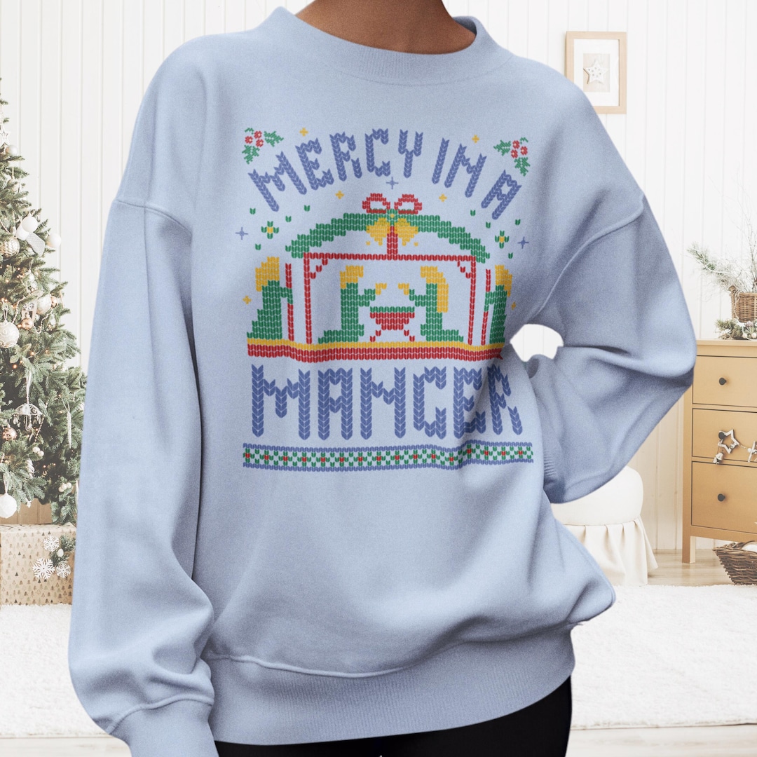 Nativity Christmas Sweater Mercy in A Manger Christian Holiday ...