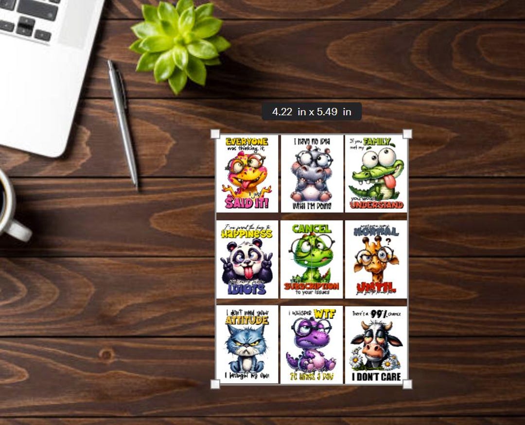 Funny Animal Stickers Pack for Laptop, Sarcastic Water Bottle Stickers ...