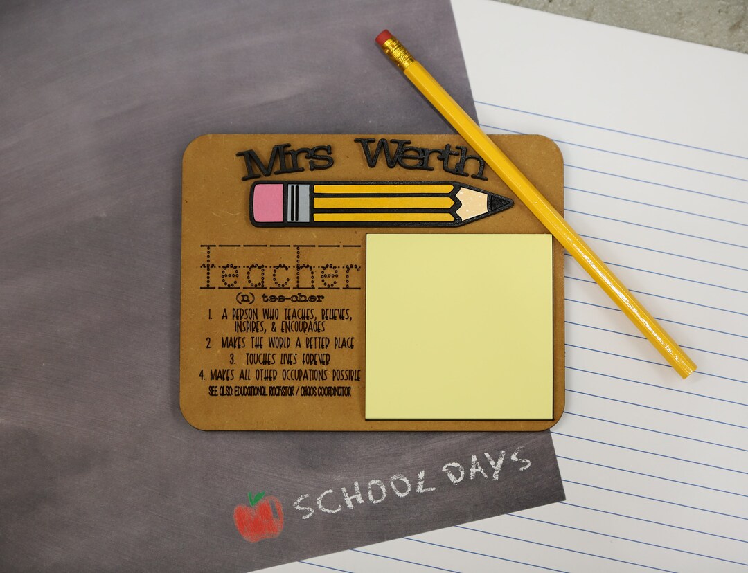 Personalized Teacher Sticky Note Holder, Gift for Educators ...