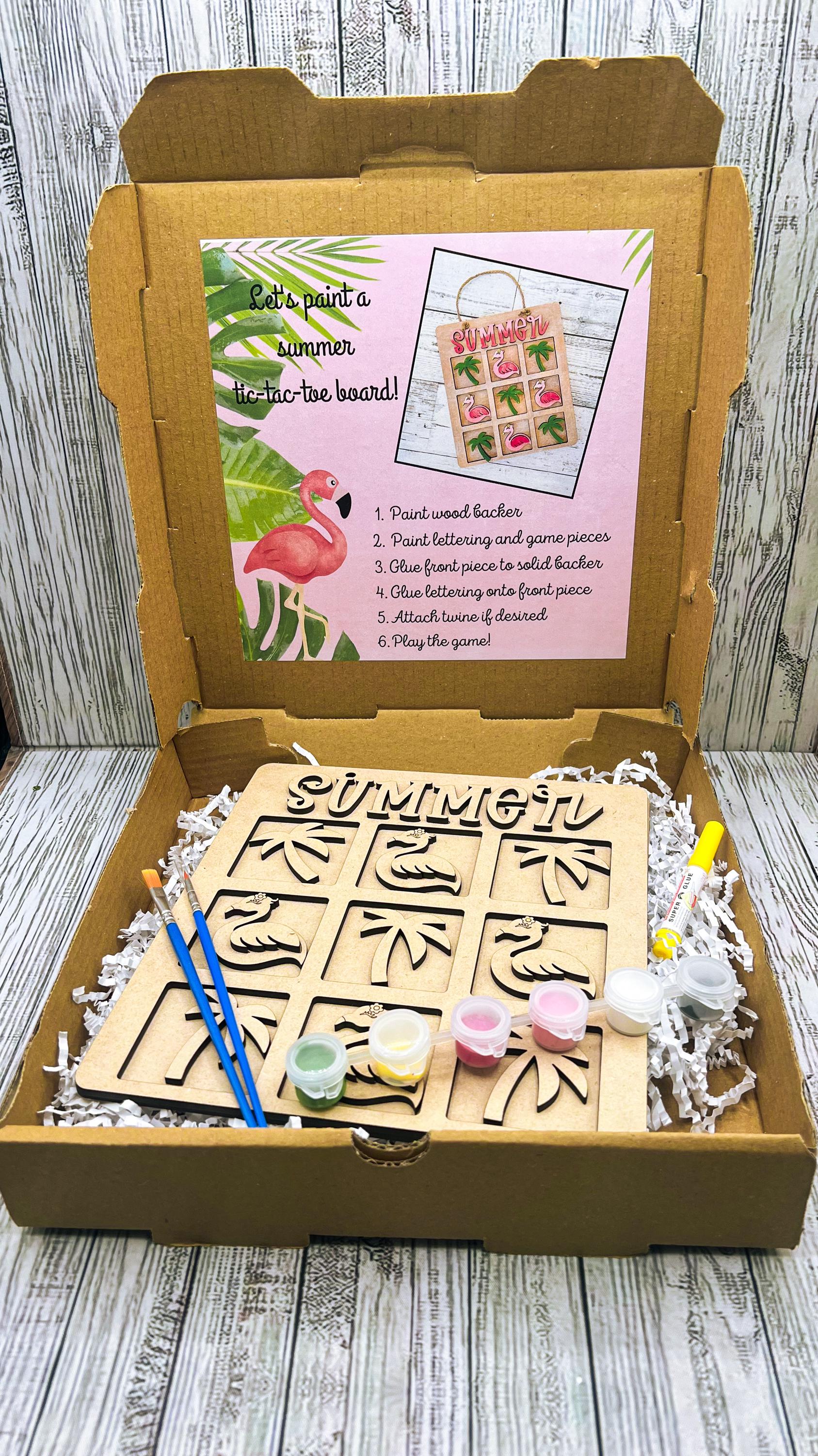 DIY Flamingo Tic Tac Toe Game: Wood Sign Paint Kit - Etsy