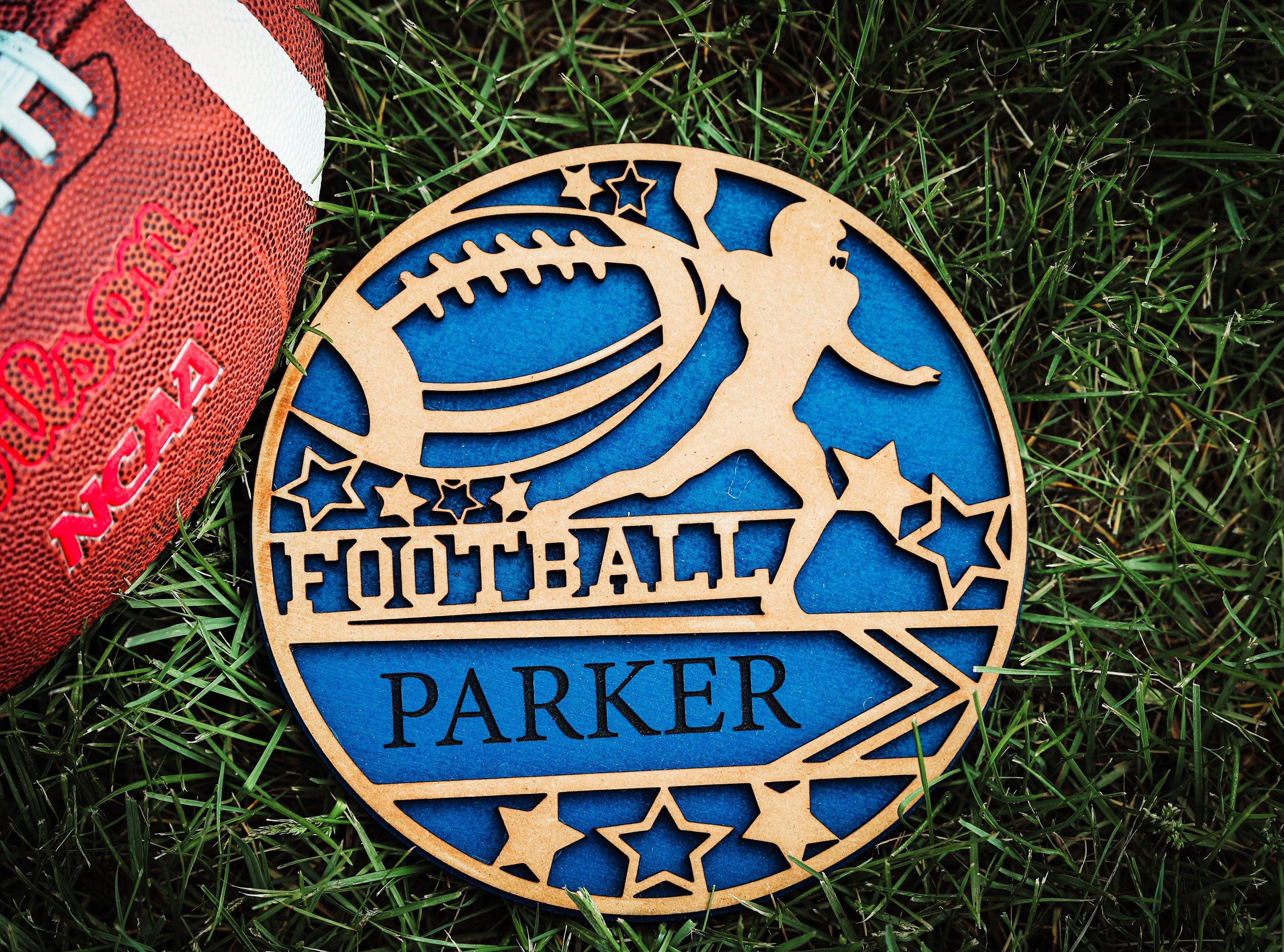 Personalized Football Sign, Wood Custom Football Sign, Custom Football ...