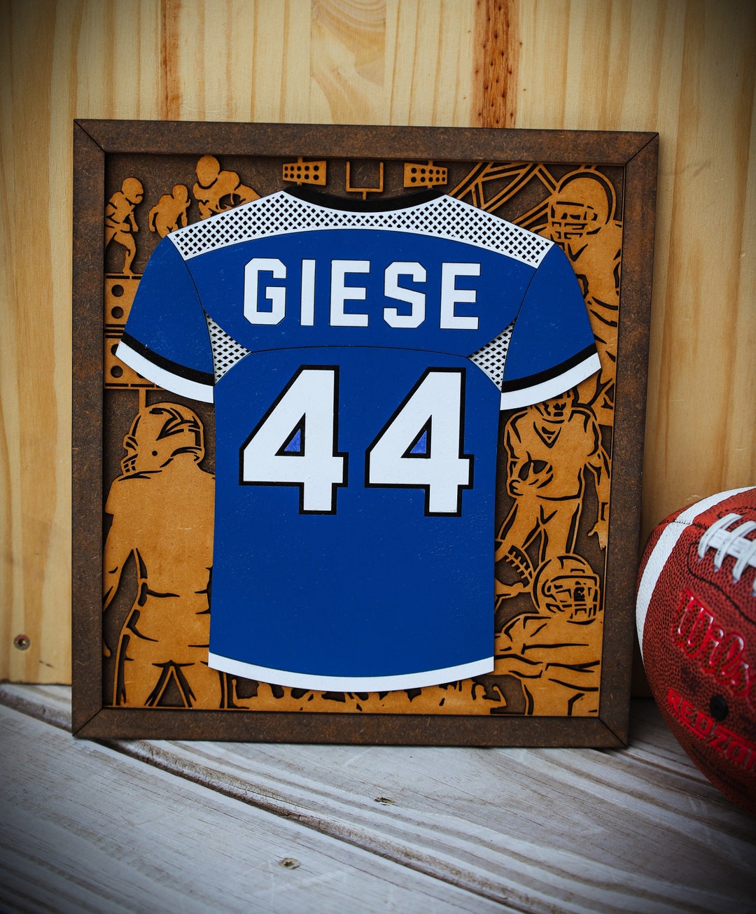 Personalized Football Jersey Sign Wood, Custom High School Senior Gifts ...