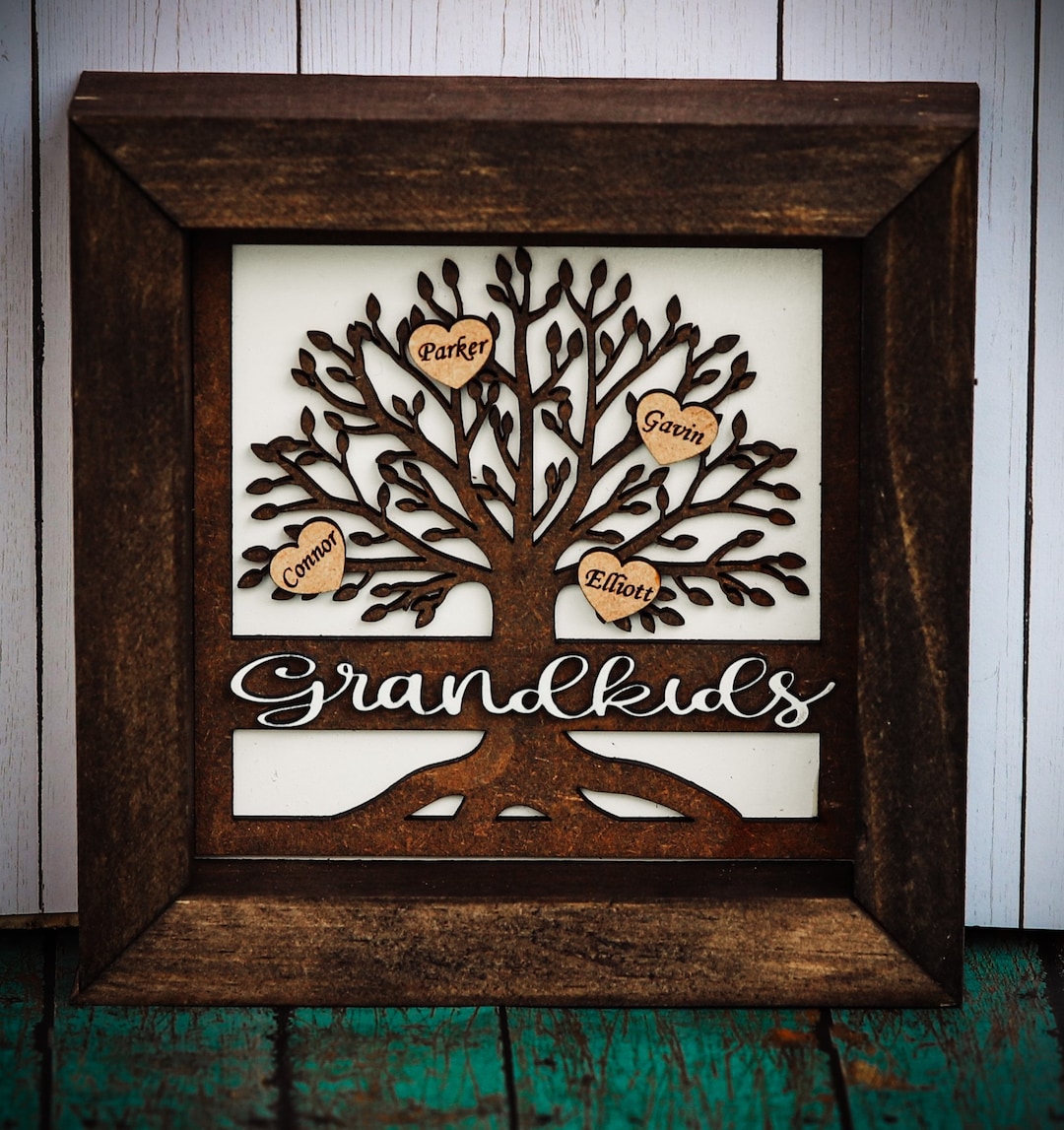 Personalized Family Tree Sign for Mom, Family Tree Engraving for ...