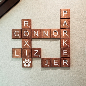 Personalized Scrabble Name Tiles for Wall, Family Decor for Living Room ...