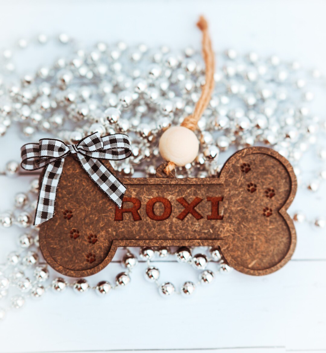 Personalized Dog Bone Ornament, Custom Dog Christmas Ornament Handmade ...