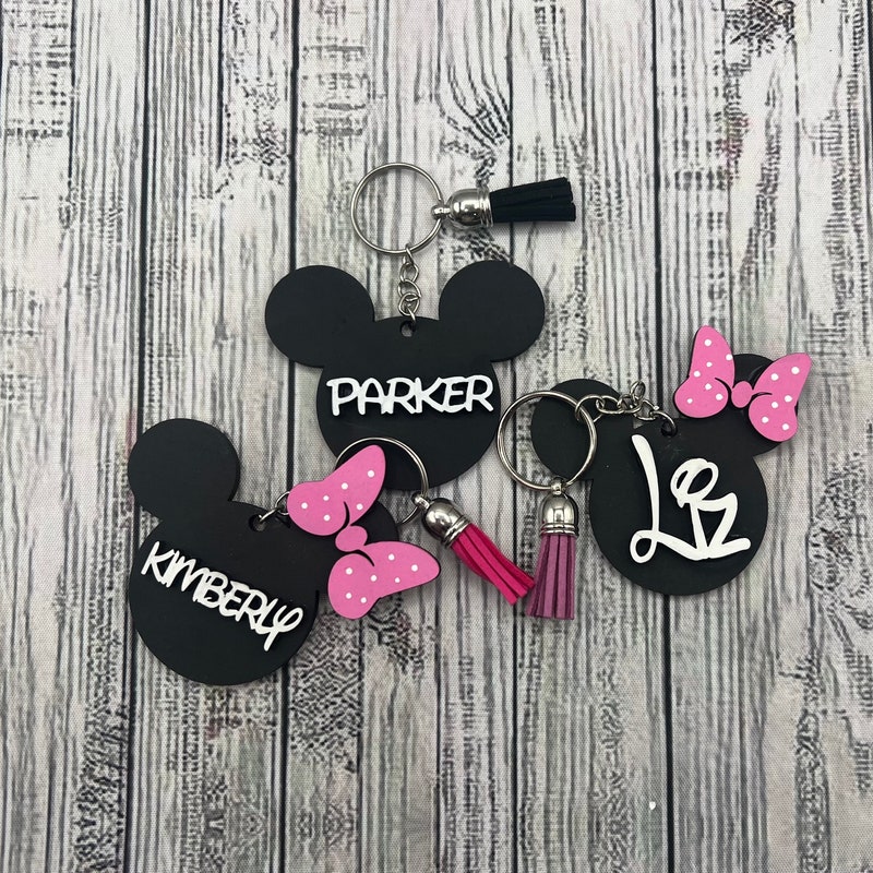 Minnie Mouse Key Chain - Etsy
