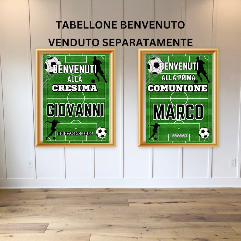 Tableau E Segnatavolo Compleanno Cresima Comunione, Tableau Tema Calcio ...