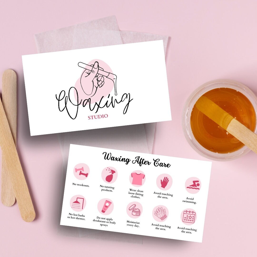 Waxing Aftercare Instructions Card Hair Removal Aftercare Card Wax
