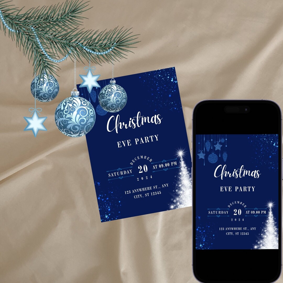 Editable Christmas Party Invitation Template Holiday Party - Etsy