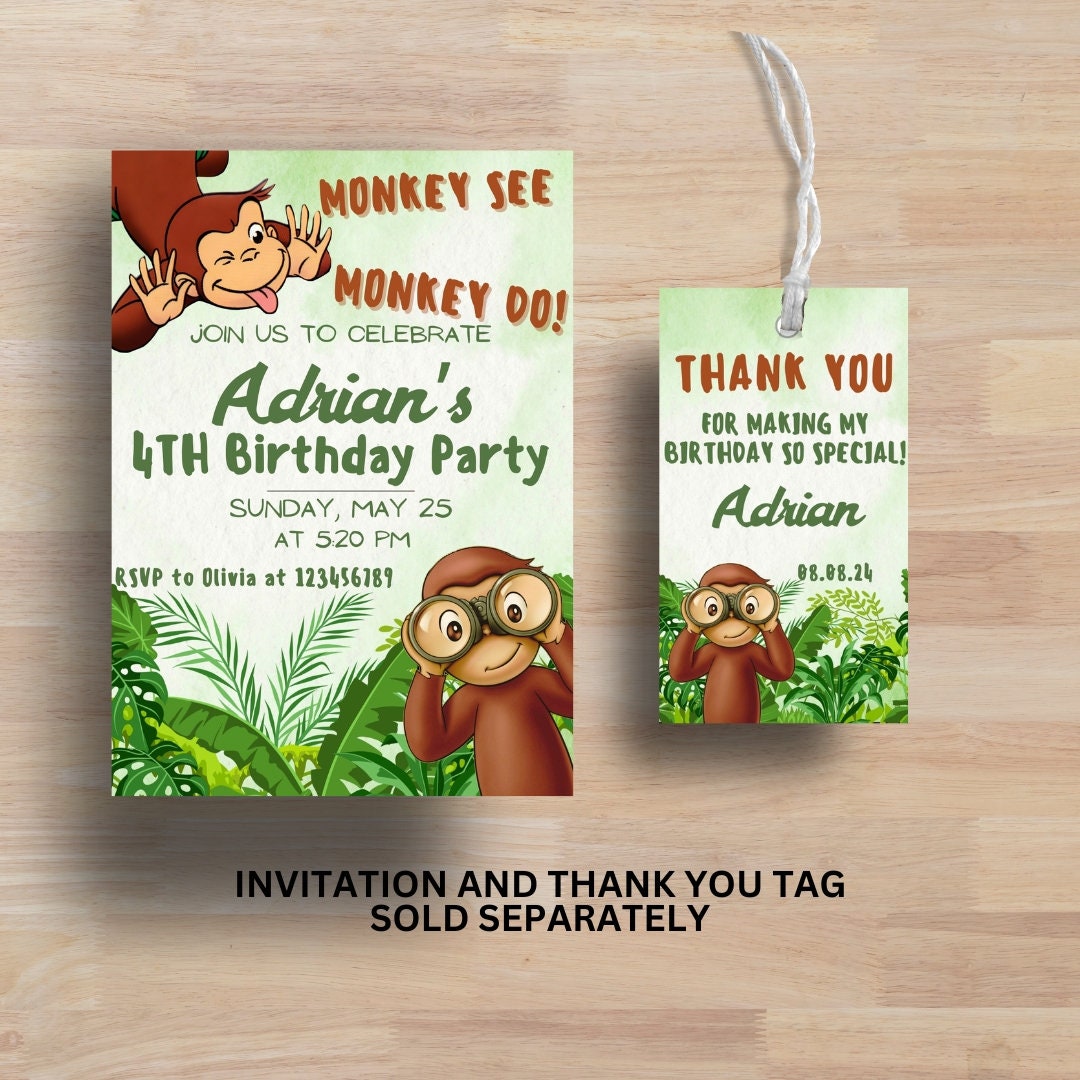 Curious George Birthday Sign, Welcome Sign, Custom Sign, Curious George ...