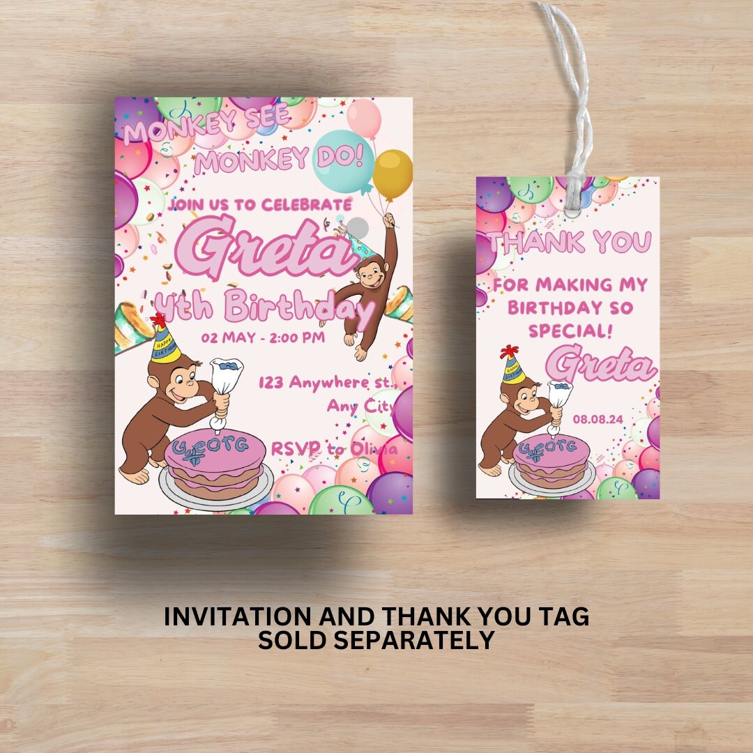 Curious George Birthday Sign, Welcome Sign, Custom Sign, Curious George ...