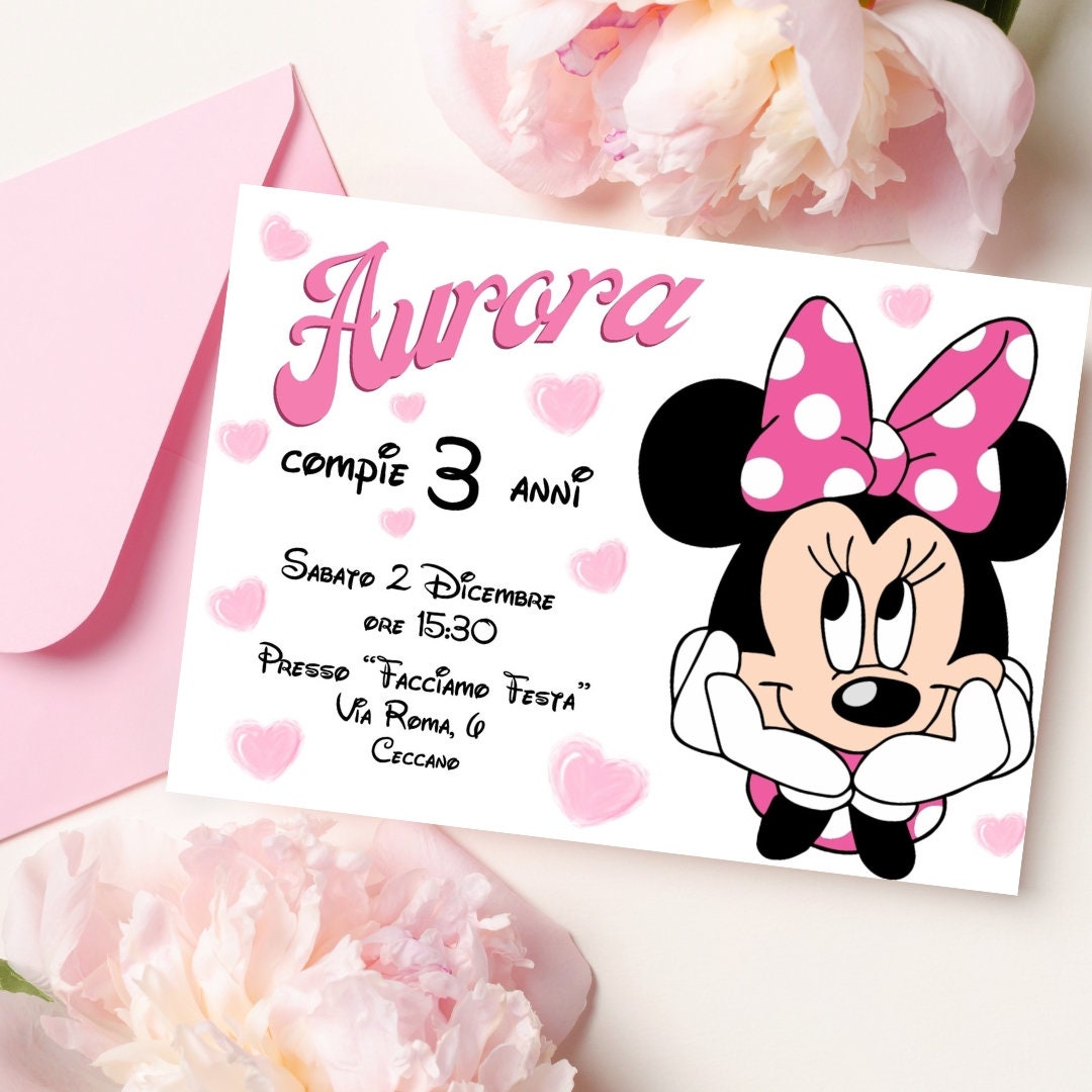 Minnie Invito Digitale Compleanno Inviti Digitali Compleanno - Etsy