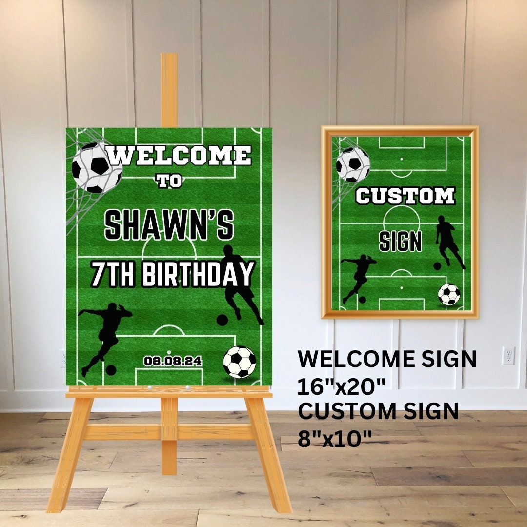 Birthday Kids Soccer Welcome Sing, Soccer Birthday Kids Custom Sign ...
