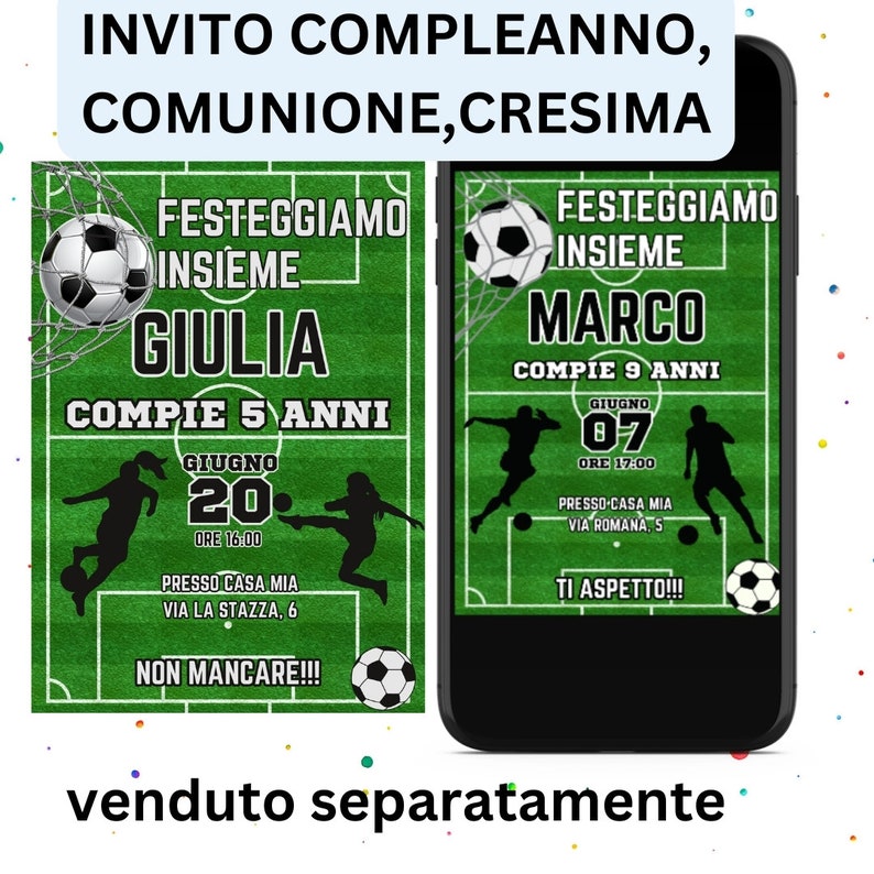 Tableau E Segnatavolo Compleanno Cresima Comunione, Tableau Tema Calcio ...
