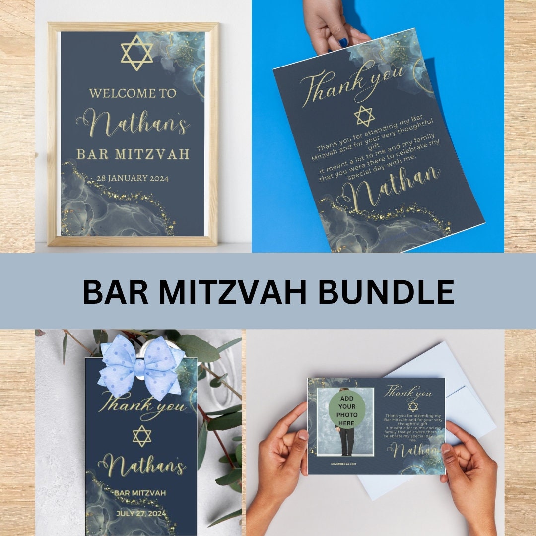 Editable Bar Mitzvah Bundle Bar Mitzvah Set Bar Mitzvah - Etsy
