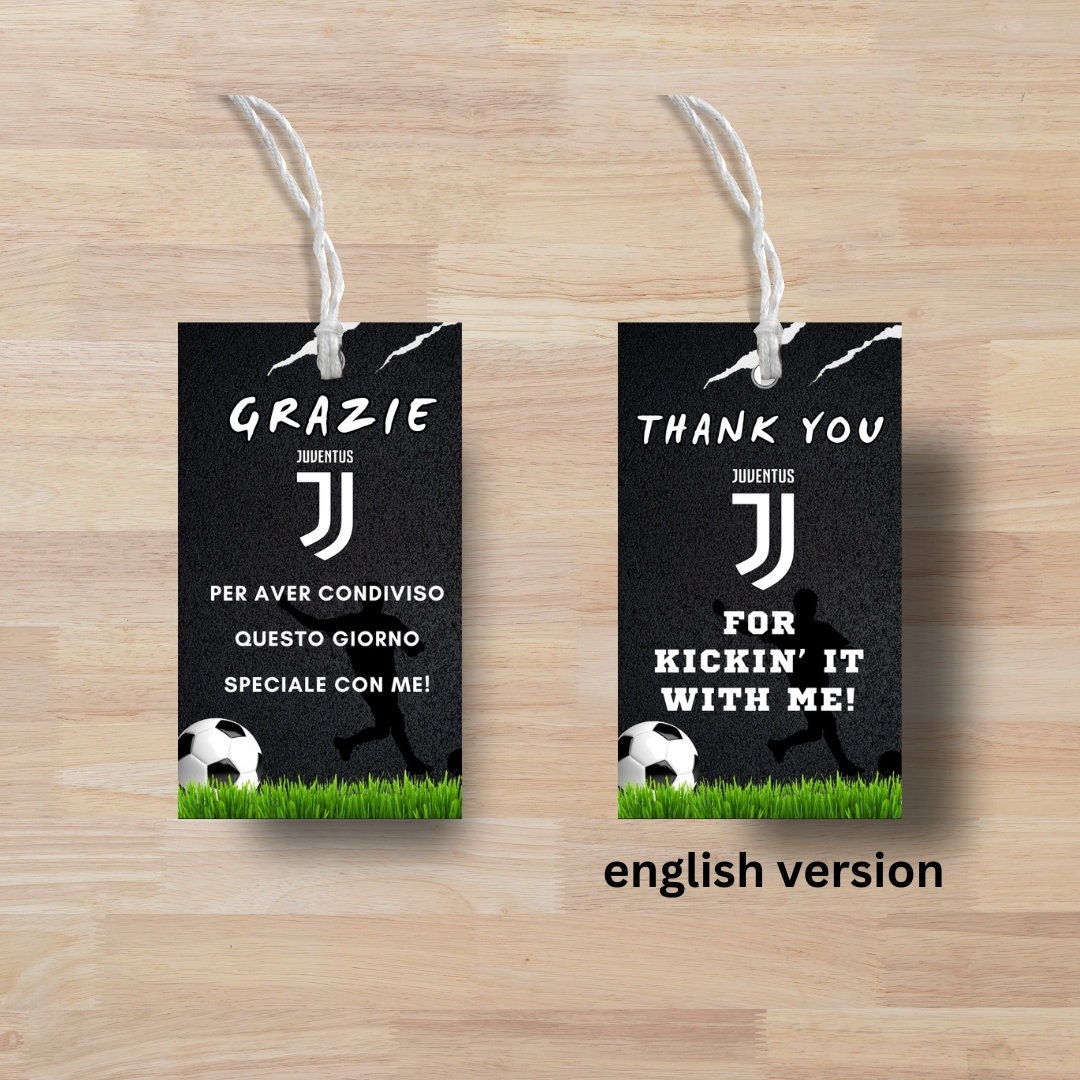 ITA/ENG Juventus Cartellino per Compleanno, Juve Birthday Thank You ...