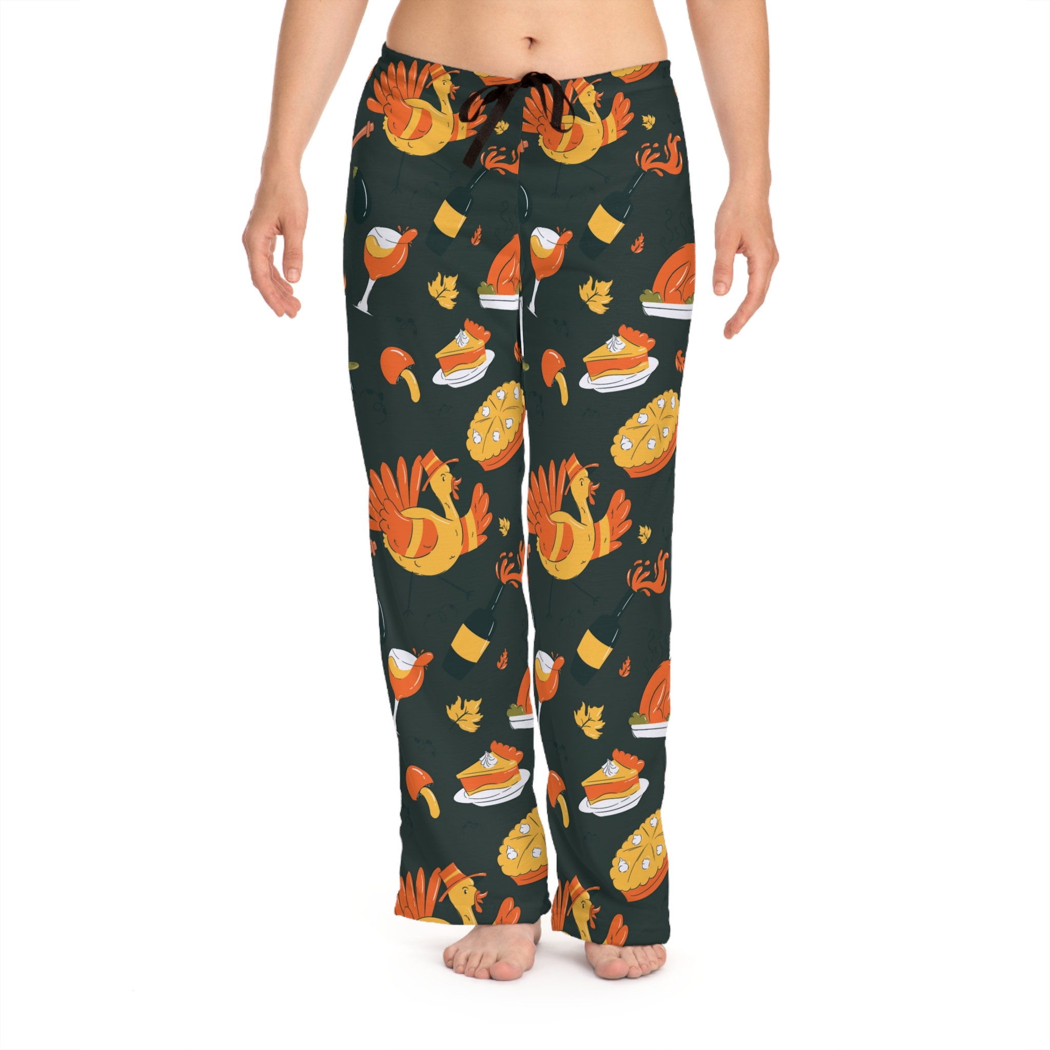 Women's Thanksgiving Pajama Pants Funny Thanksgiving Pants Thanksgiving ...