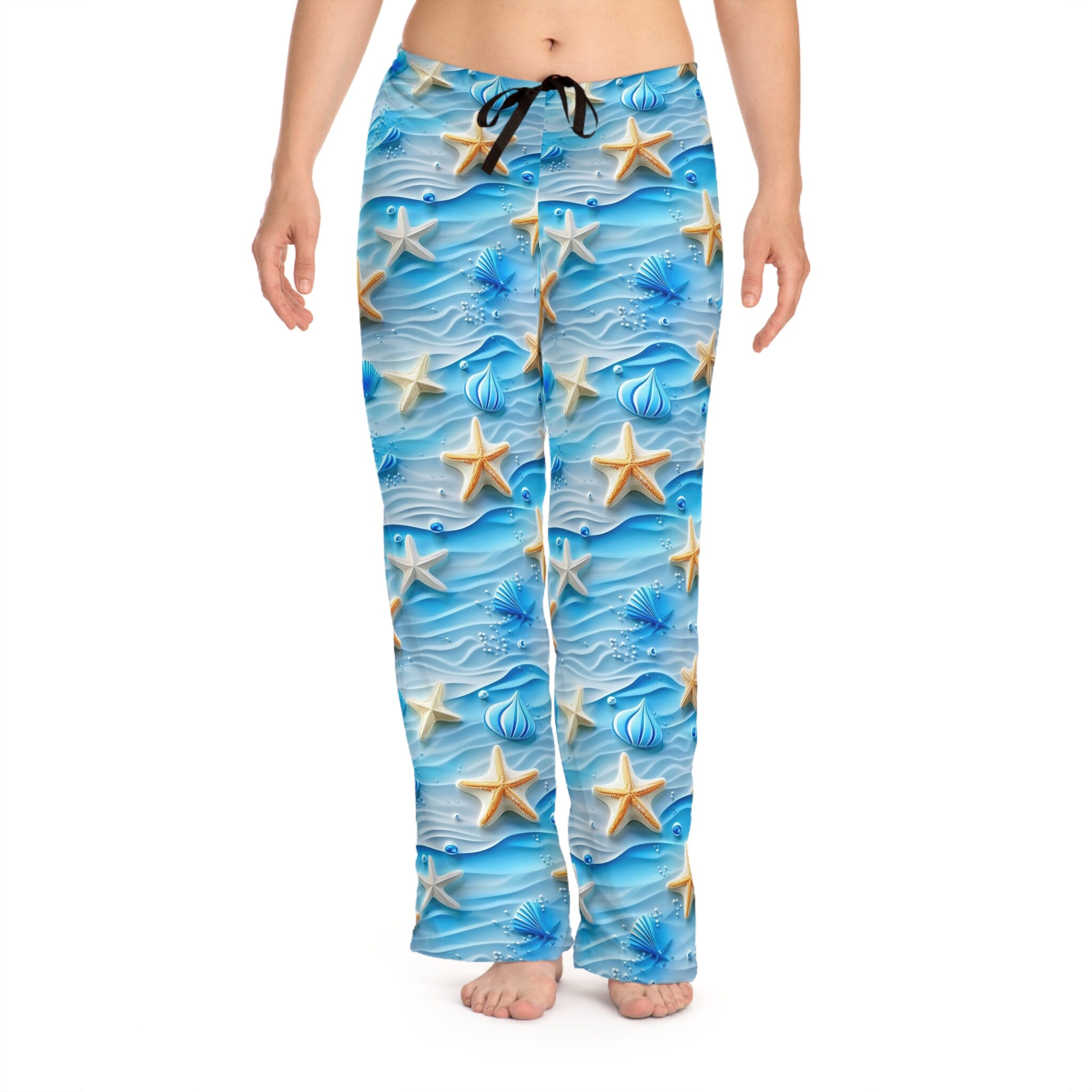 Women's Pajama Pants Blue Beach Shells Beach Pjs Beach Jammies Beach ...
