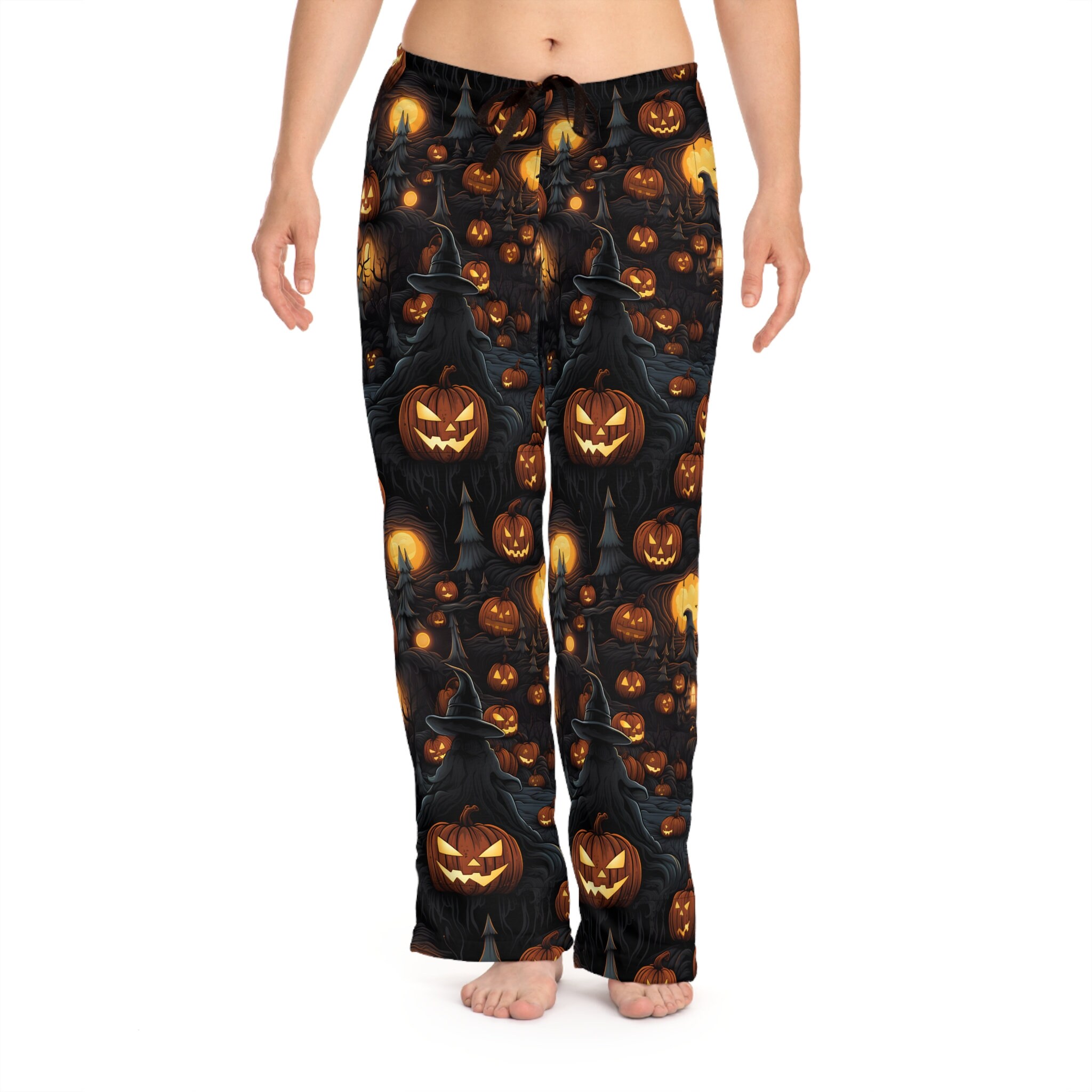 Women's Halloween Pajama Pants Spooky Halloween Pants Pumpkin Pajamas ...