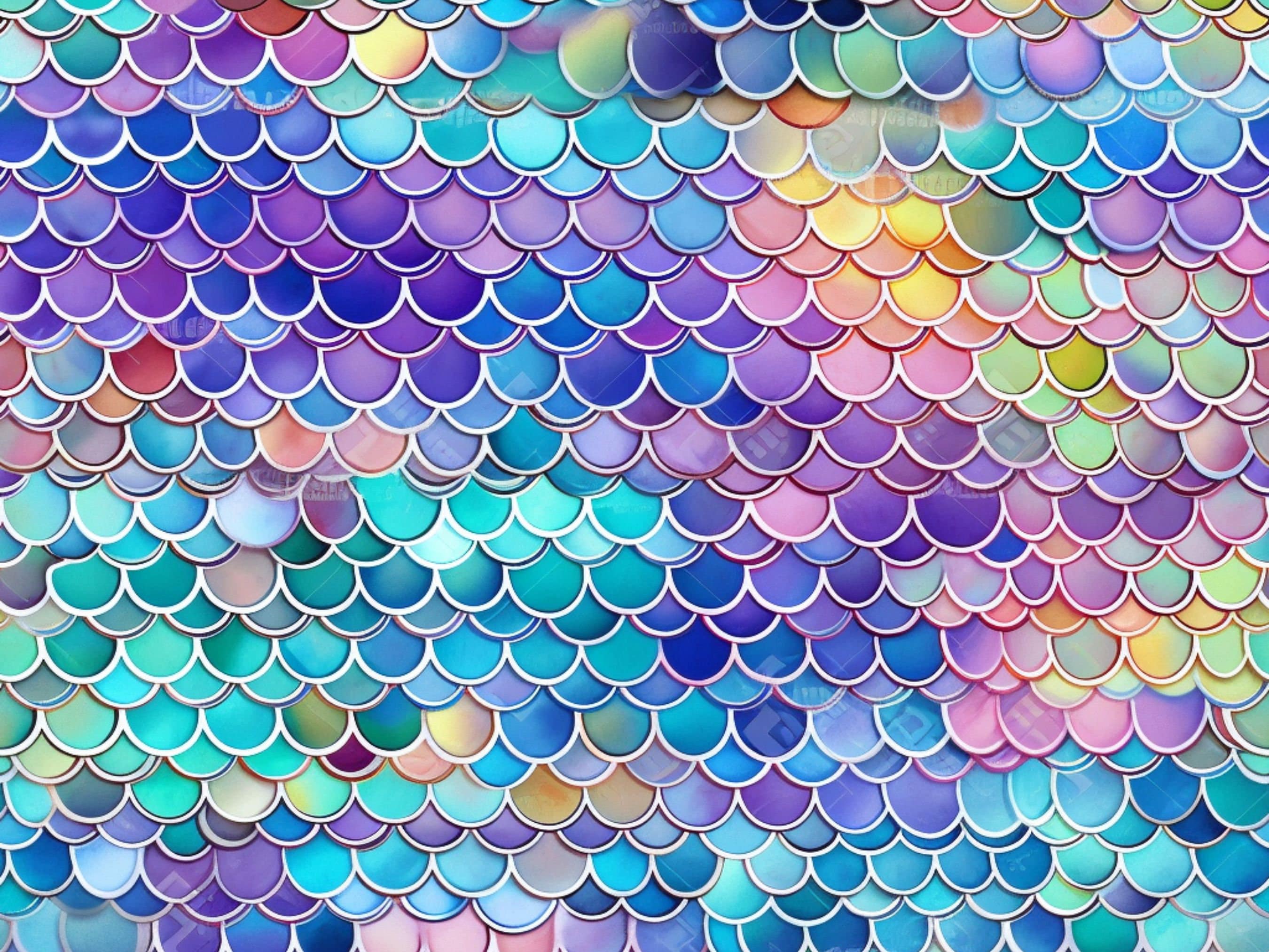 28 Seamless Rainbow Mermaid Scales Digital Paper, Repeating Pattern ...