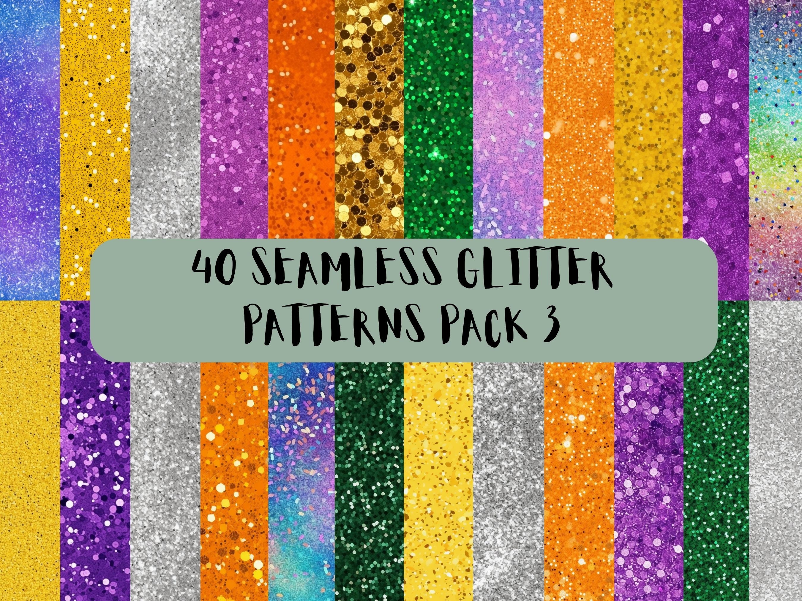 40 Seamless Glitter Digital Paper Pack, Scrapbook Paper, Repeating ...