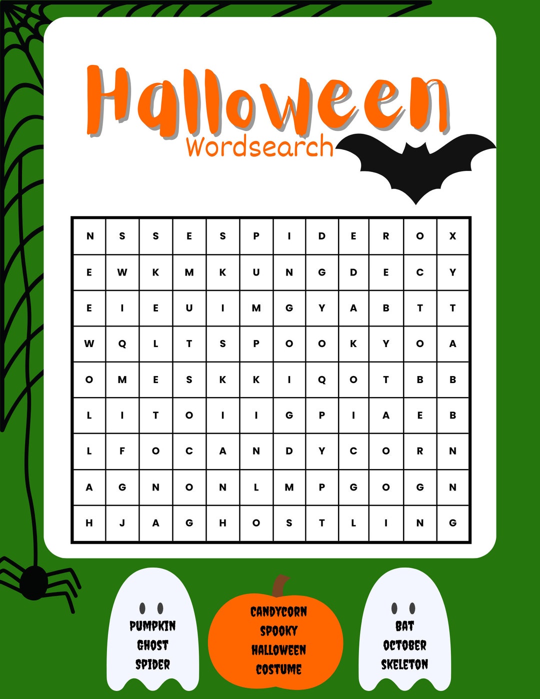 Kid’s Halloween Word Search - Etsy