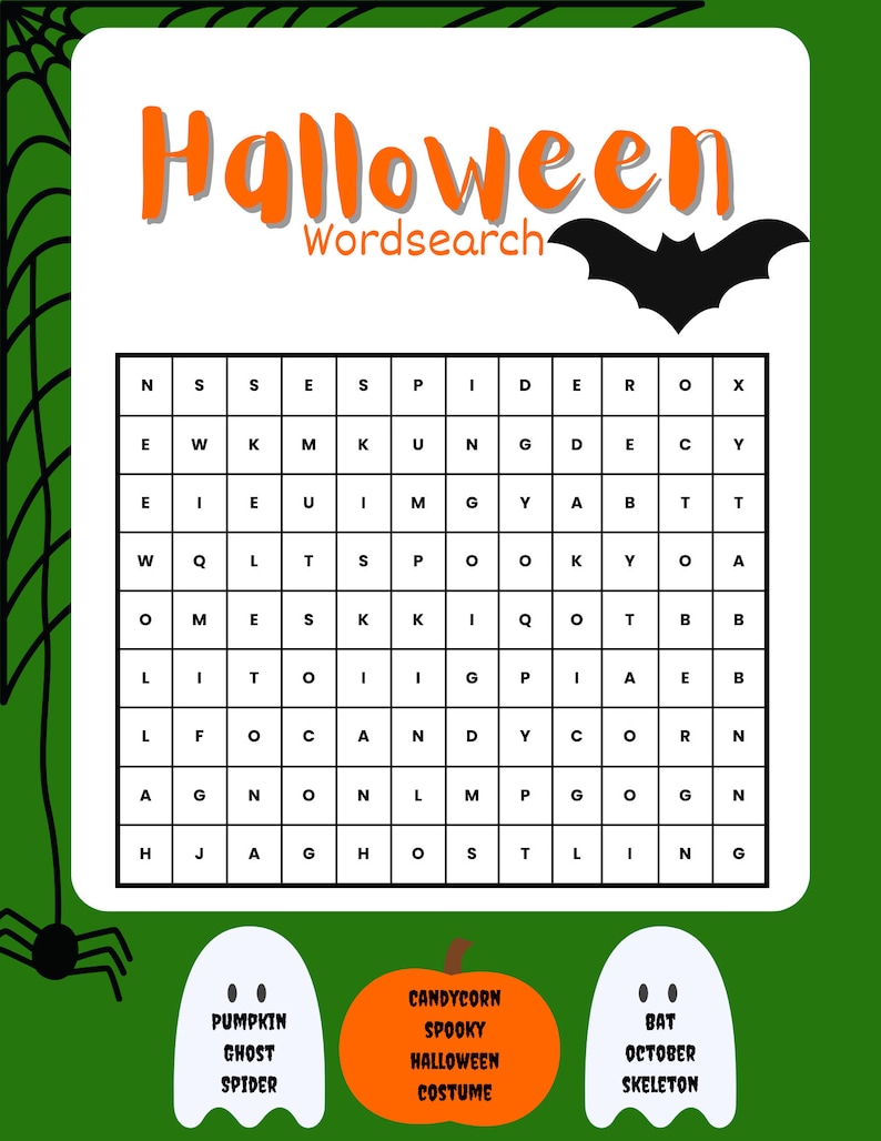 Kid’s Halloween Word Search - Etsy