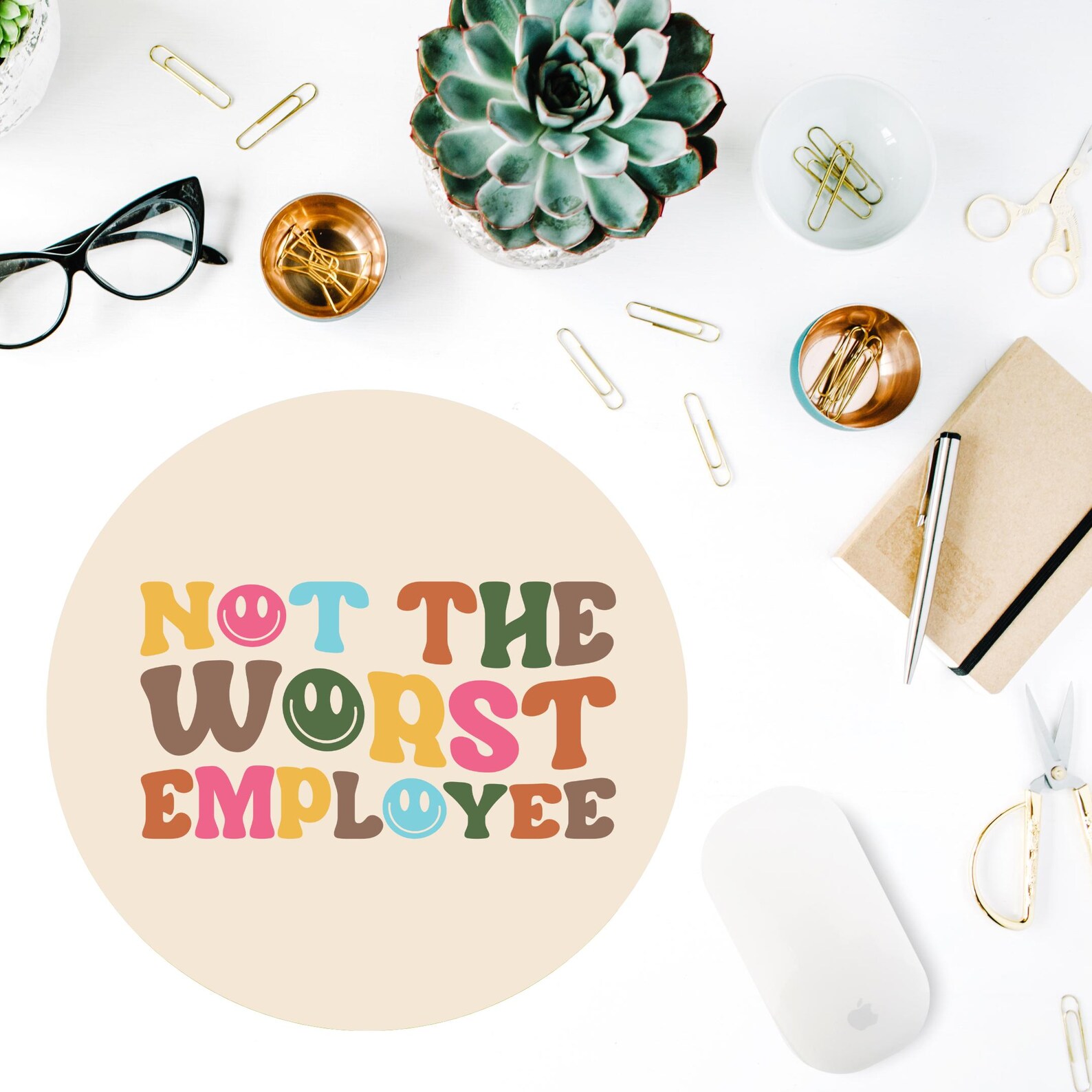 Not the Worst Employee, Fun Gifts, Office Accessories, Custom Mousepad ...