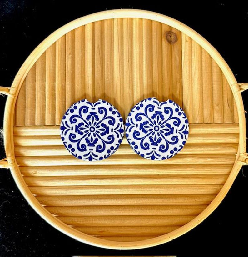 Talavera Car Coaster-funny Latina Gift- Spanglish Car Accessories-blue ...