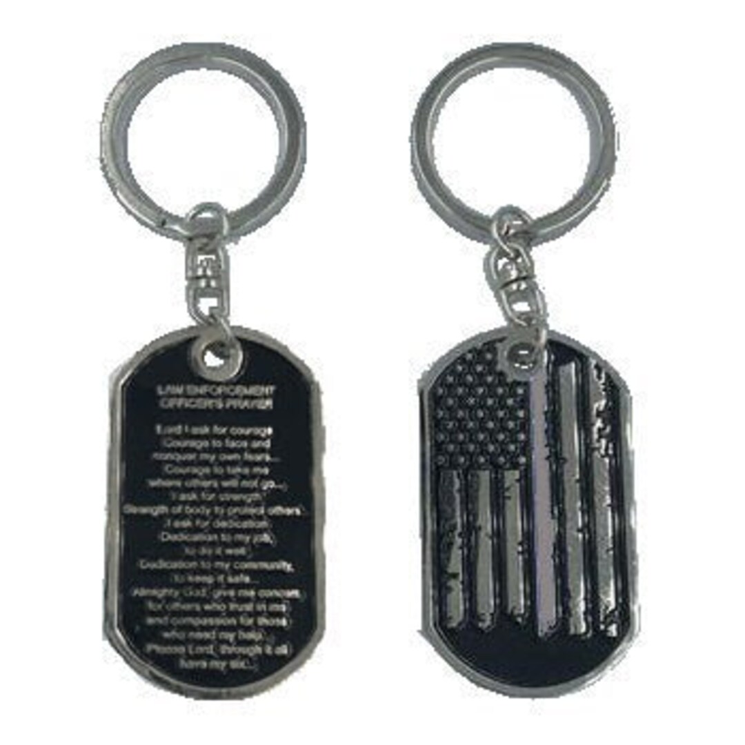 Correctional Officer's Prayer Thin Gray Line Challenge Coin Dog Tag ...