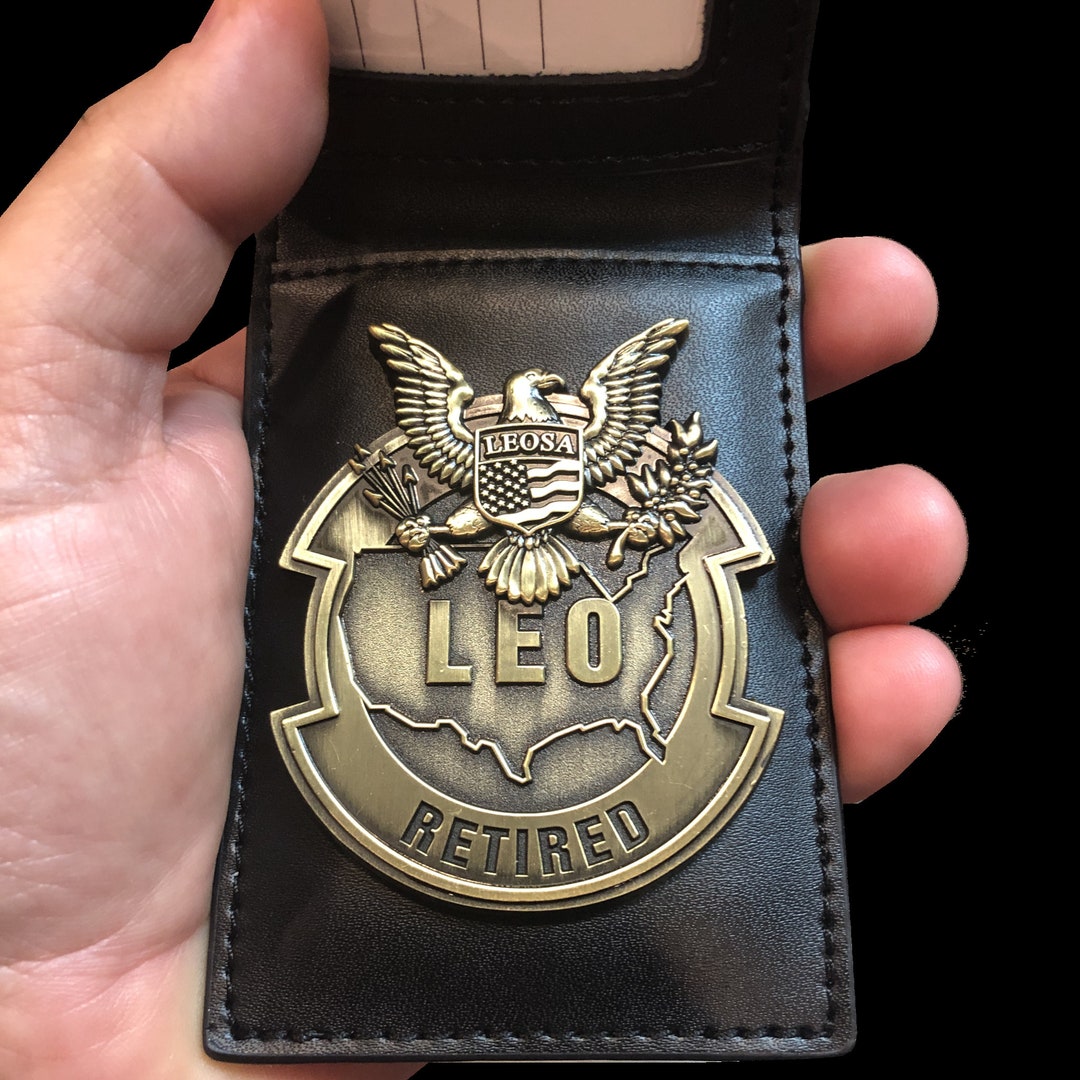 LEOSA Retired LEO Leather Badge Wallet BL3-009 W-B03 - Etsy