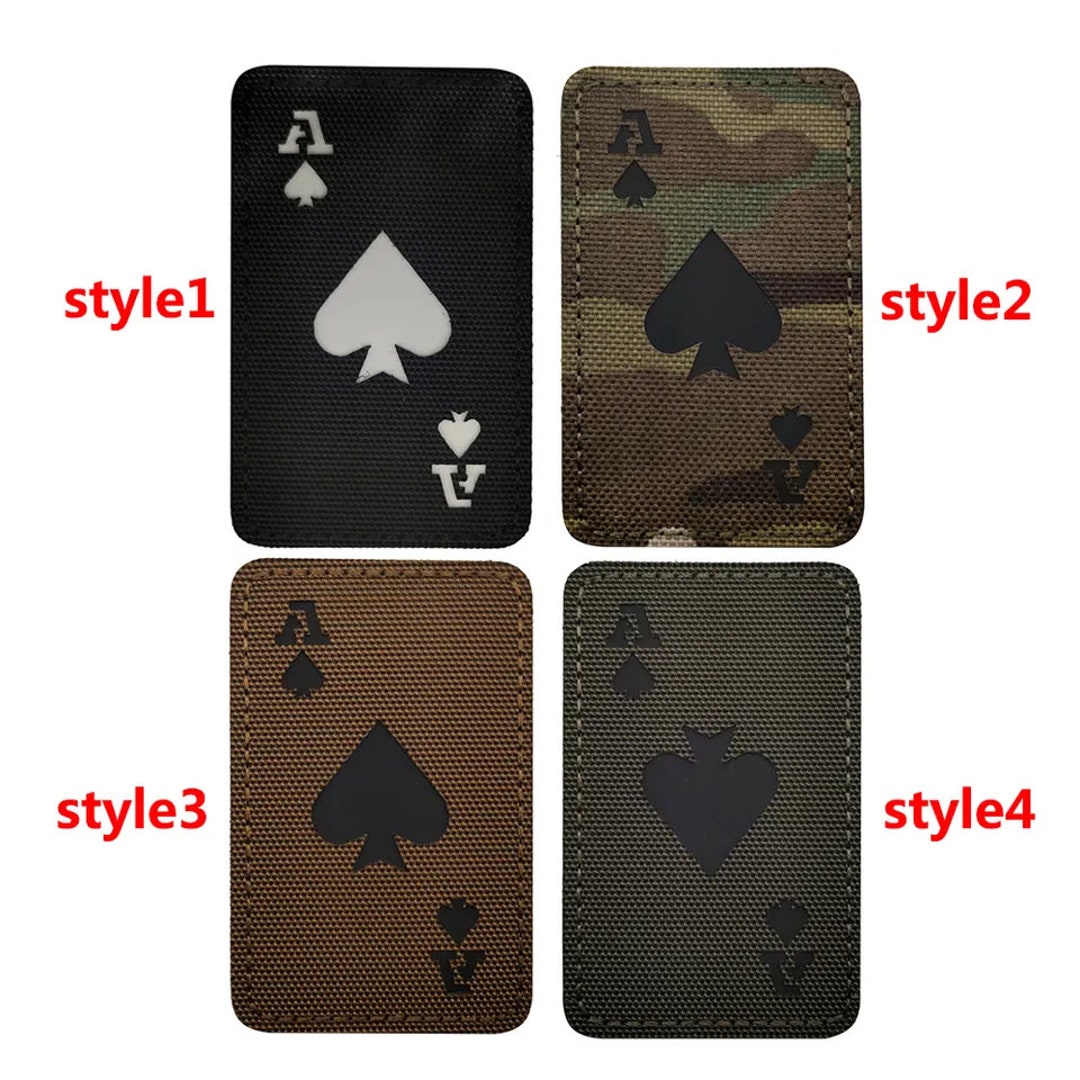 Ace of Spades Playing Card Embroidered Hook and Loop Tactical - Etsy