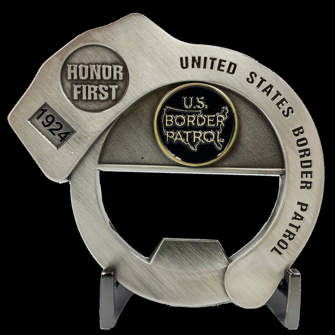 Border Patrol Handcuff Challenge Coin Cuff Bottle Opener Thin Green ...