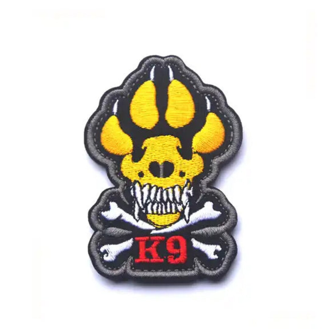 K9 Canine Paw Skull Cross Bones Police Military Hook and Loop - Etsy