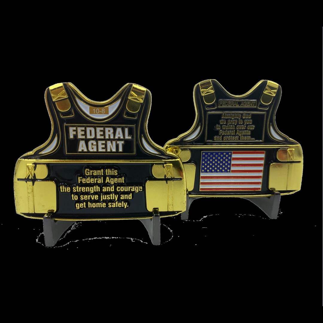 Federal Agent Body Armor Challenge Coin Police Fam Fbi Bop Atf Fps B ...