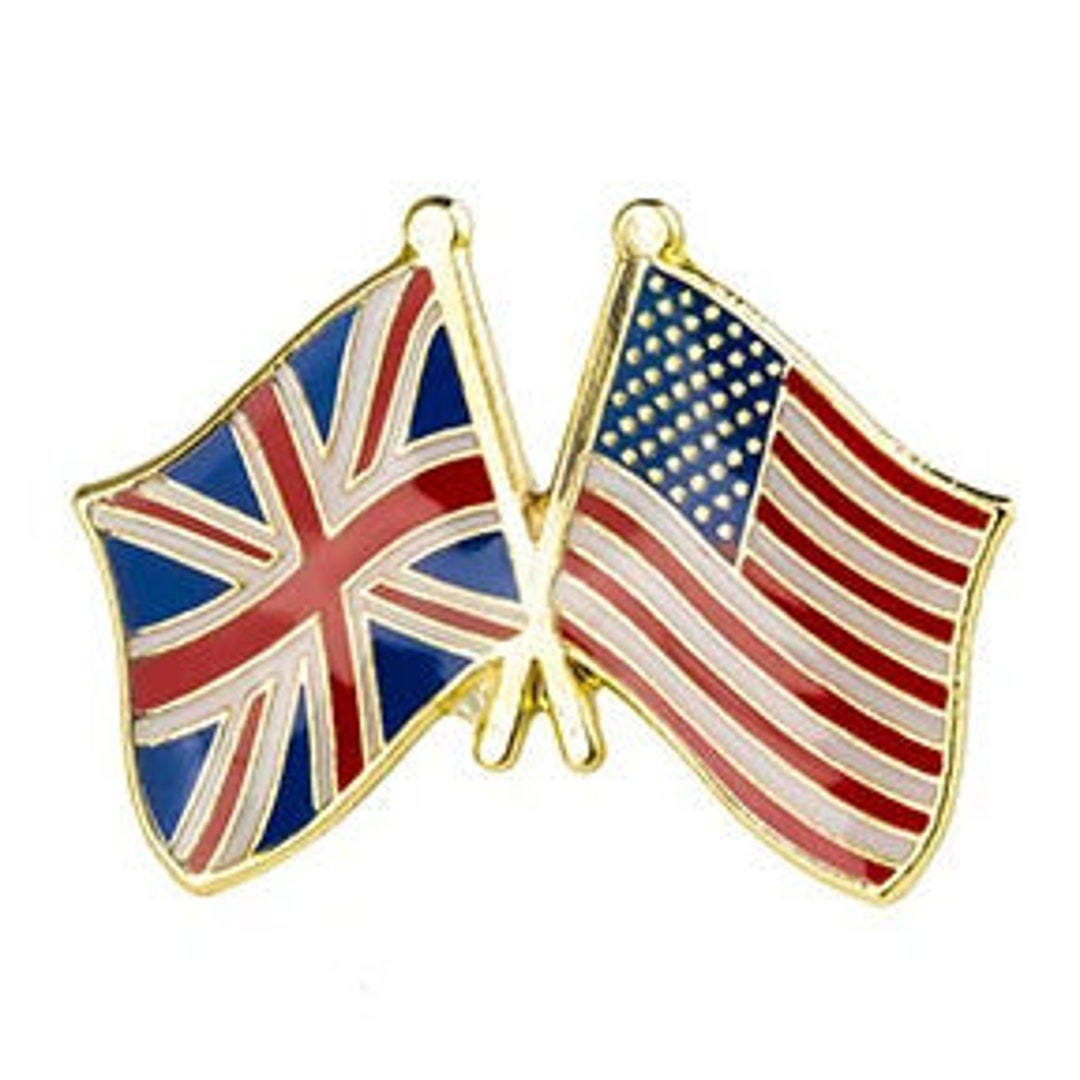 Uk and American Flag Lapel Pin Usa Uk British England Crossed - Etsy