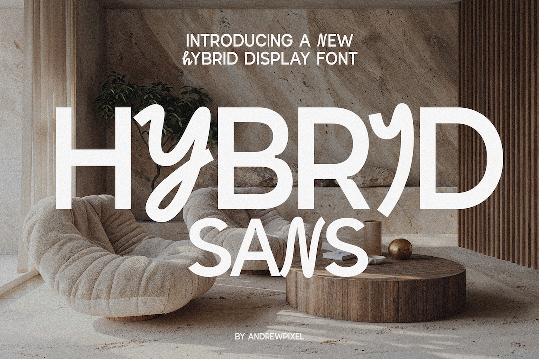 Hybrid Sans - Modern Sans Serif & Script Combo | Aesthetic Font ...